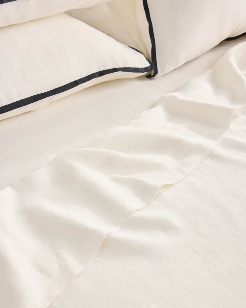 Linen Flat Sheet - Meringue – Hommey