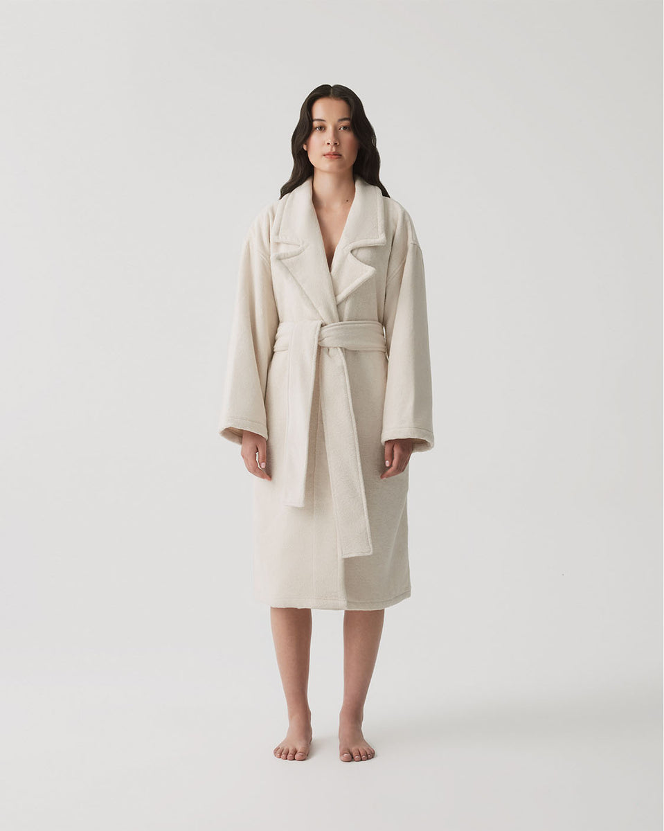 Hommey White Robe | Soft & Cosy Unisex Cotton Dressing Gown