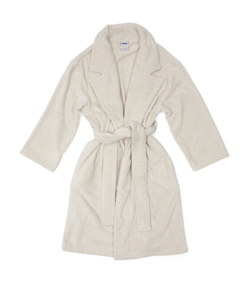 Hommey White Robe | Soft & Cosy Unisex Cotton Dressing Gown